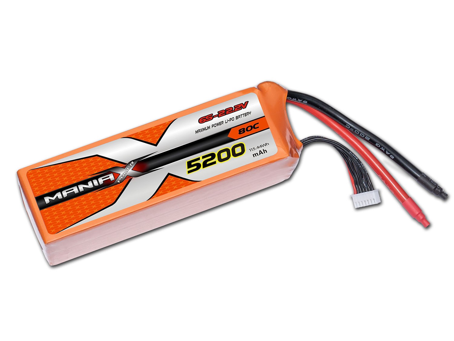 ManiaX LiPo 6S 5200mAh 22.2V 80C